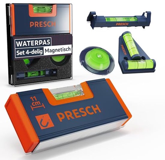 Mini Waterpas Set 4 Stuks - Compacte en Robuuste Waterpassen Set voor ...
