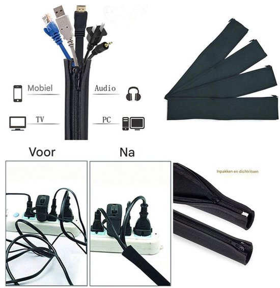 Gsedaox-Kabel Organiser-4 Stuks-Thuis & Kantoor-Bureau & TV-Cable... | bol