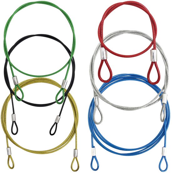 6pcs Steel Safety Cable, 2mm Safety Cable Lock, Safety Cable, Slide ...