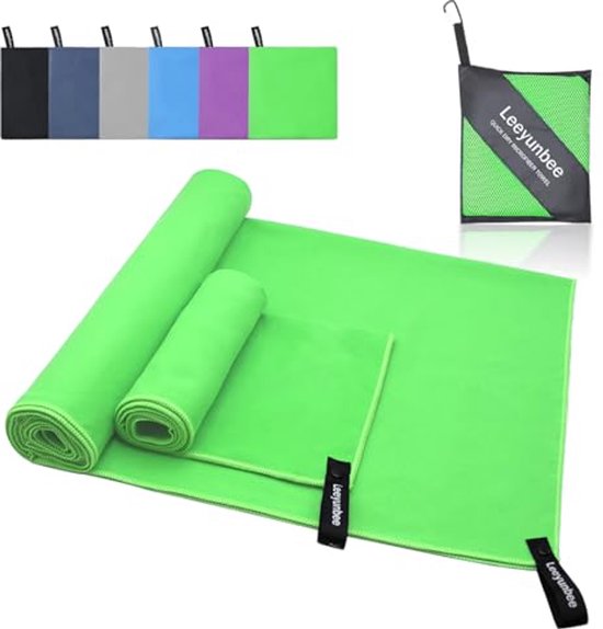 Microvezel handdoek set van 2 - sneldrogend en compact voor sport ...