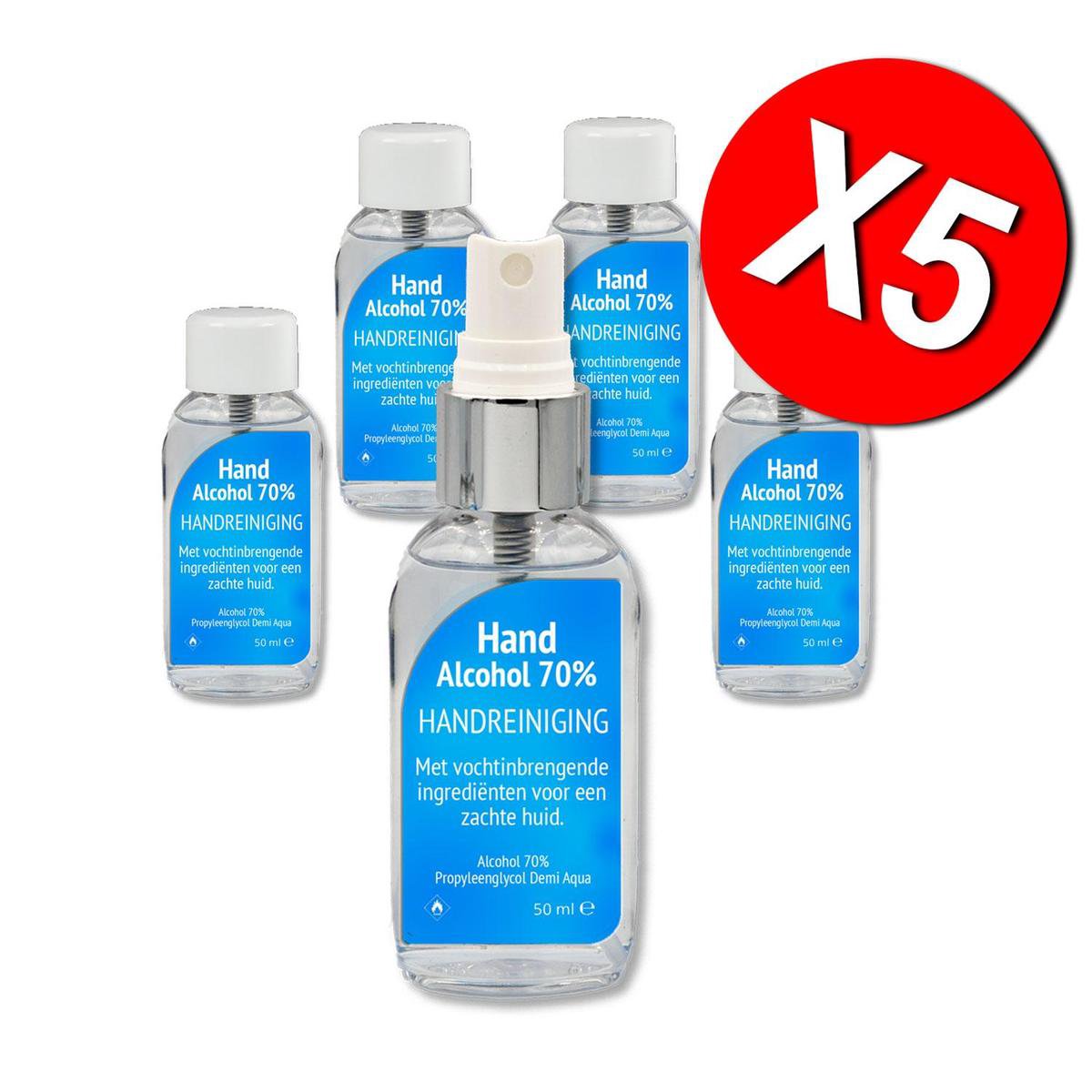 Handalcohol Spray 70% met Navulling 5 Flesjes - Alternatief voor ...