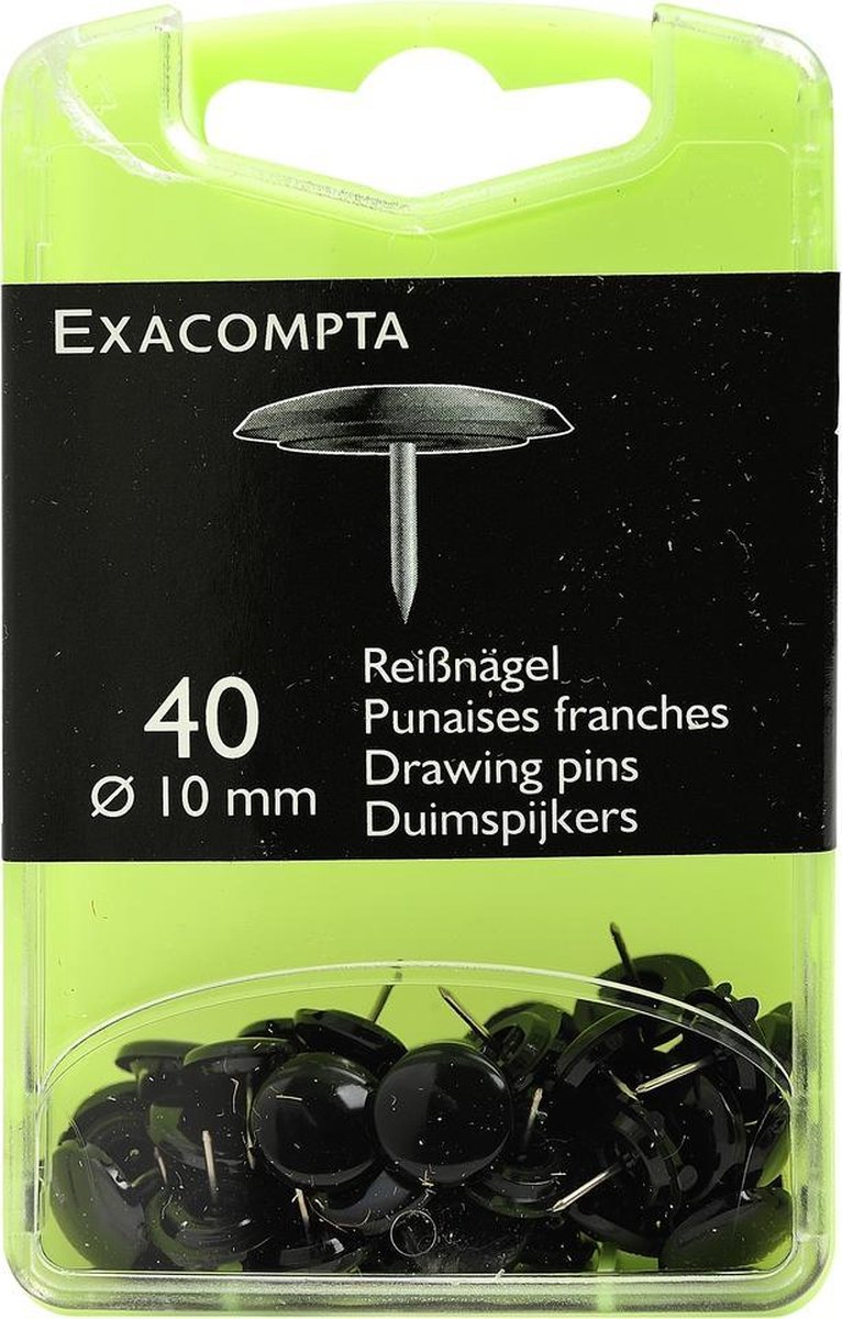 10x Doos met 40 duimspijkers - punthoogte 7mm - 10mm diameter, Zwart | bol