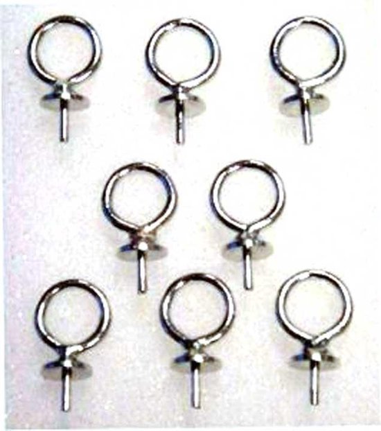 16 Cap Hangers met Pin - 4mm Cap & Pin, 6mm Ring - Zilverkleurig | bol