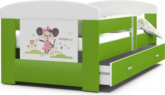 Kinderbed 80x160 cm - groen/melanie - met matras | bol.com