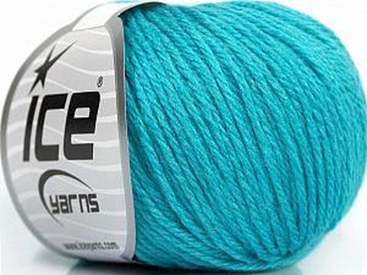 Baby merino wol 50grams bollen turquoise - merinowol breiwol met acryl ...