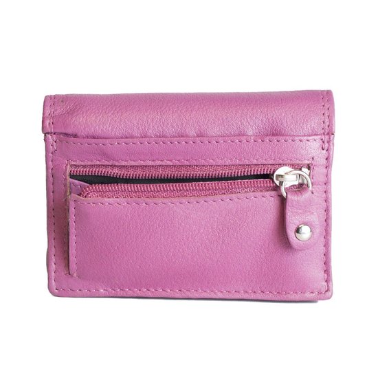 Dames Portemonnee Mini Roze Leer - Dames Portemonnee Roze Extra Klein | bol