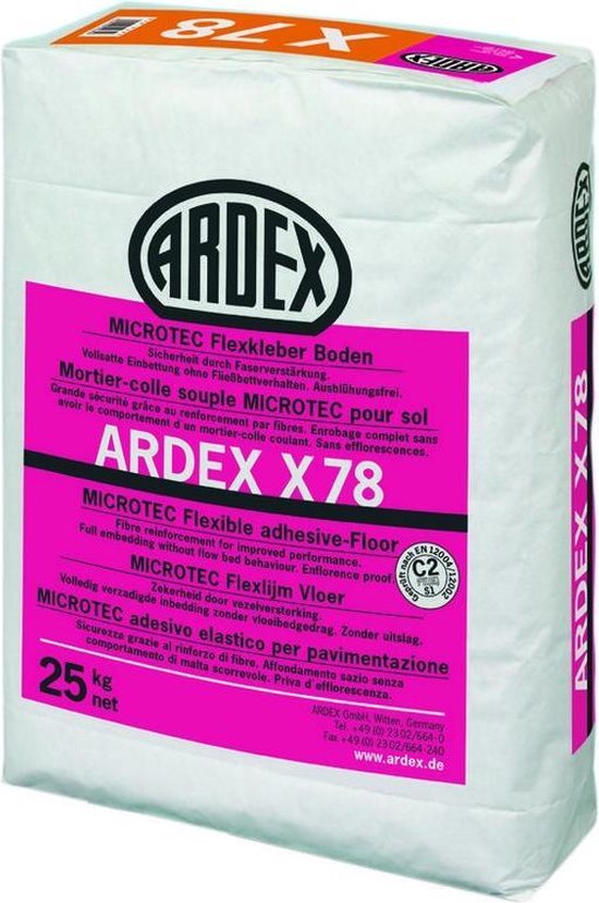 Ardex X 78 vloertegellijm 25 kg binnen/buiten Microtec | bol