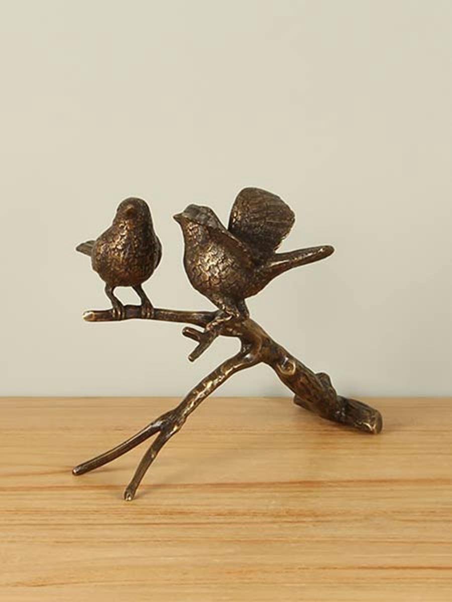 2 mussen op tak, Brons | bol