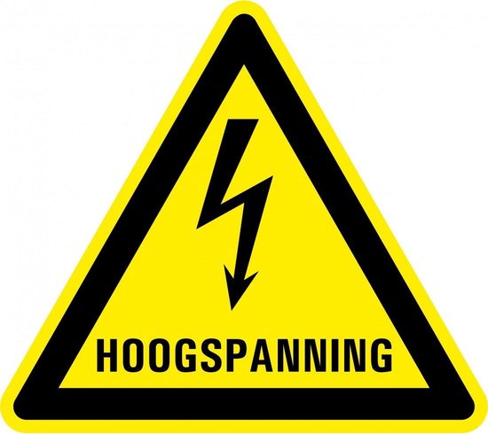 Waarschuwingssticker elektrische hoogspanning 50 mm - 10 stuks per ...