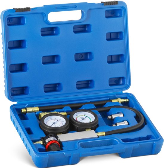 MSW Compressie tester - dubbele manometer - 0 - 7 bar | bol