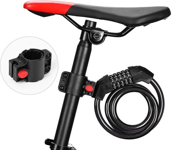 Colorful Sun® Fietsslot met cijferslot - Ø12mm / 120cm - Met vaste ...