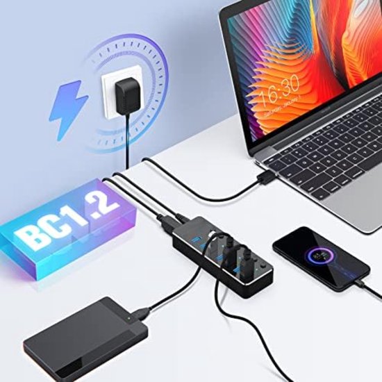 Velox Usb Splitter Voor Laptop - Usb verdeler - Zwart | bol