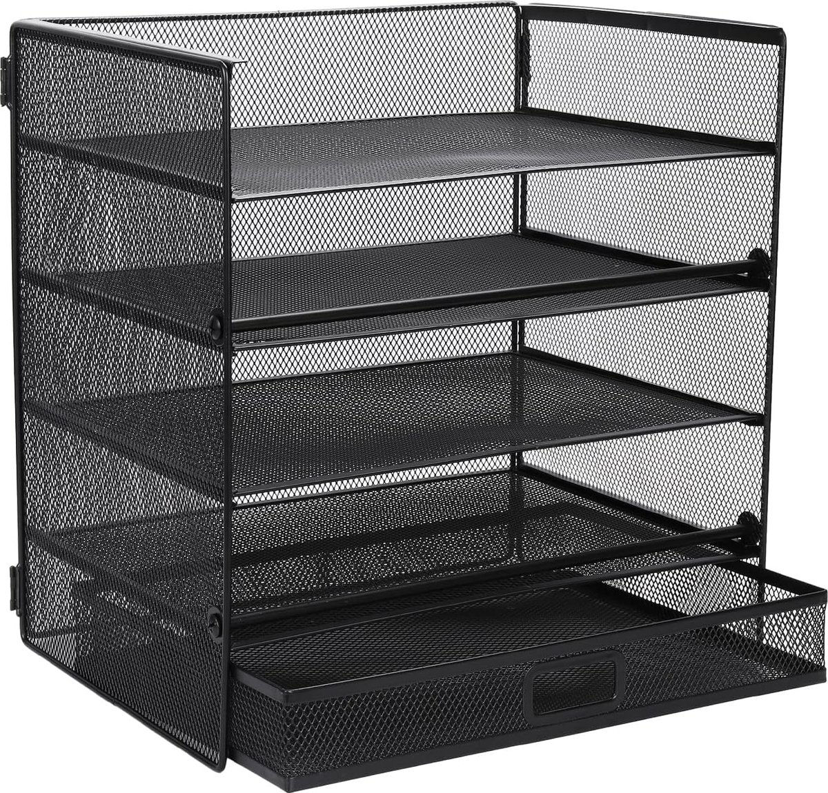 Bureau-organizer, 5 niveaus, papieren brievenbak met lade, opbergvakken ...