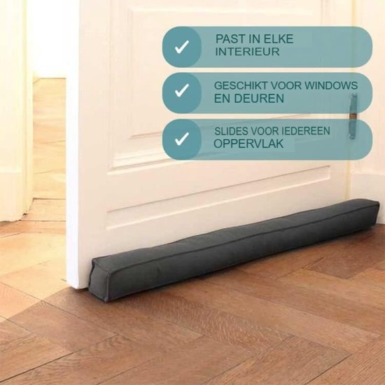 Tochtstrips Deur - Tochtstopper - 90 CM - Grijs | bol