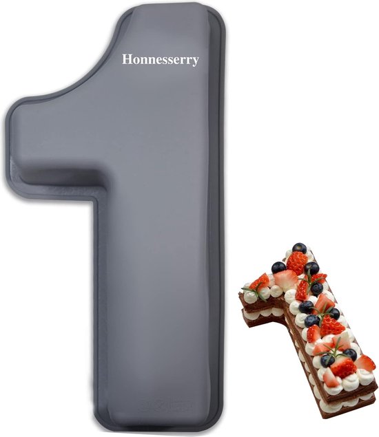 Cakevorm, cijfers, bakvorm cijfer 1, anti-aanbaklaag siliconen bakvorm ...