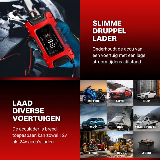 Dynamiq Druppellader - Acculader - 12V en 24V - Druppellader motor ...