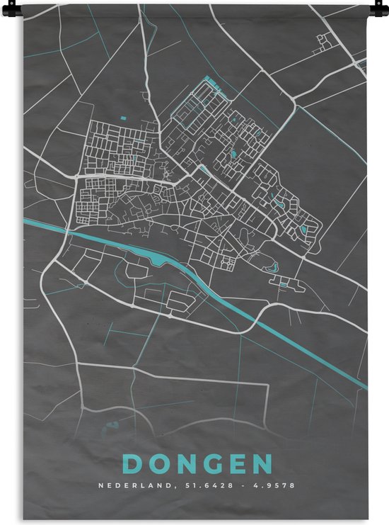 Wandkleed - Wanddoek - Plattegrond - Stadskaart - Kaart - Dongen ...