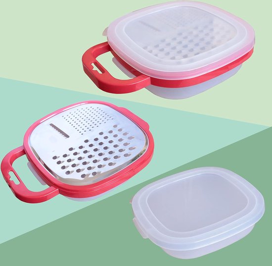 Keukenrasp roestvrij staal met houder en deksel. Professionele rasp ...