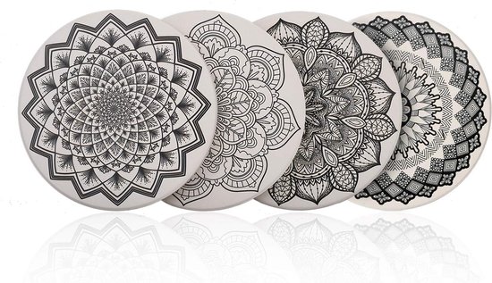 Keramische onderzetters, set van 4 absorberende onderzetters met kurken ...