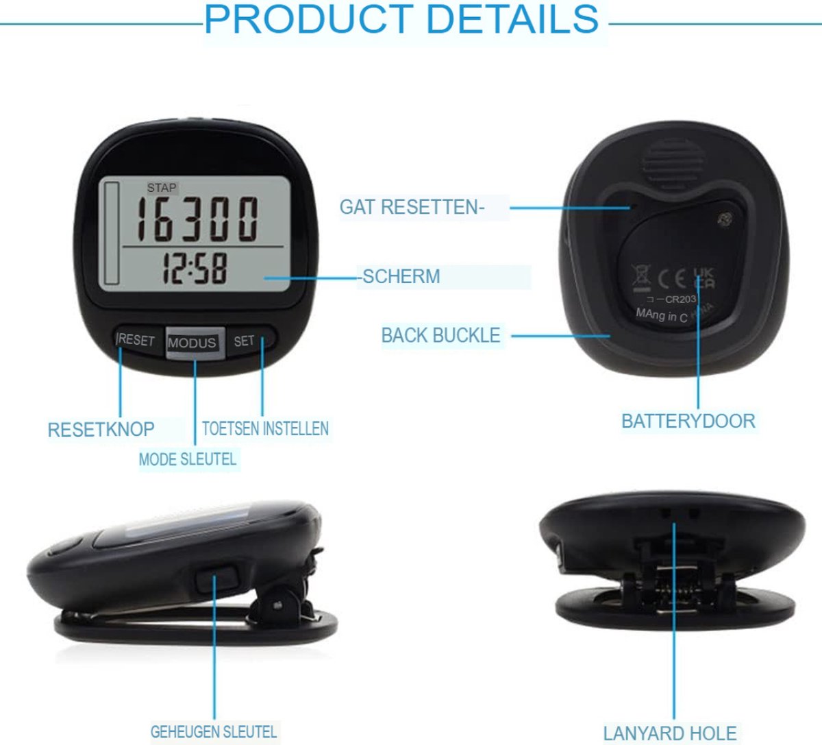 Velox Stappenteller Broekzak - Eenvoudige Stappenteller | bol