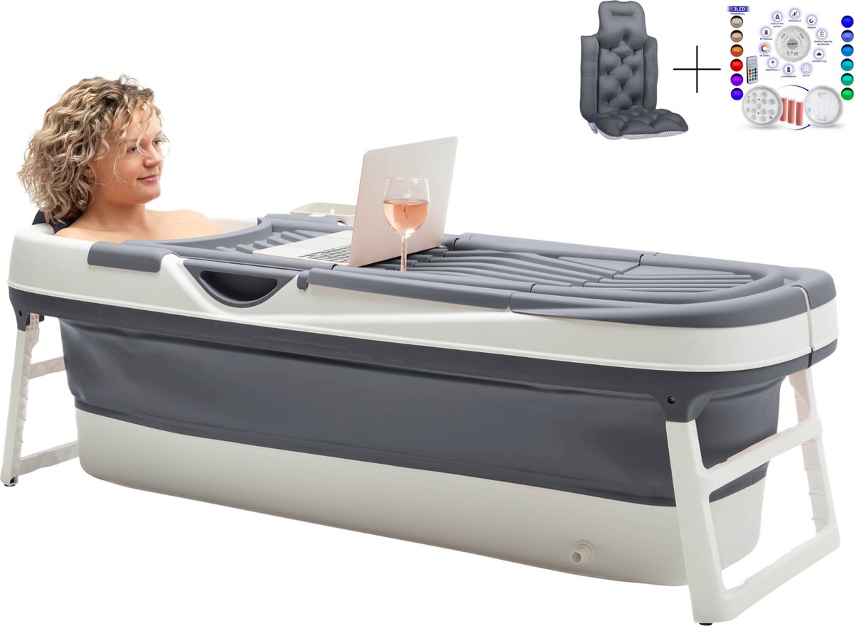 HelloBath® Opvouwbaar bad - Zitbad - Inklapbaar - Bath Bucket - Goliath XL Antraciet -... | bol