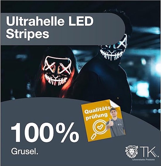 Eng masker met LED functie - 3x regelbare lichteffecten - bedien ...
