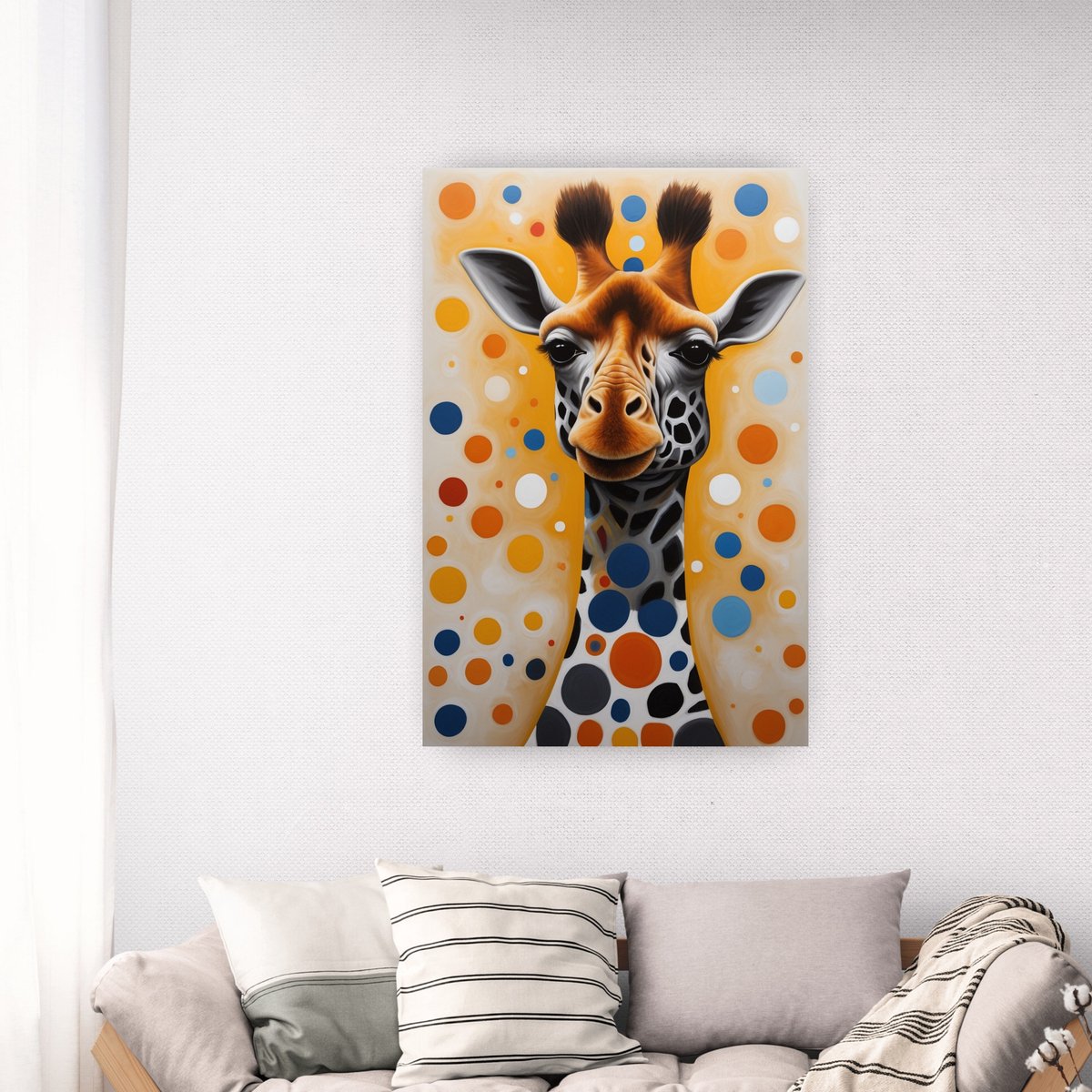Giraffe Yayoi Kusama stijl poster - Yayoi Kusama poster - Posters ...