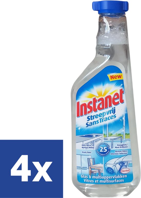 Instanet Glas & Multioppervlakken Streepvrij Navulling - 4 x 750 ml | bol