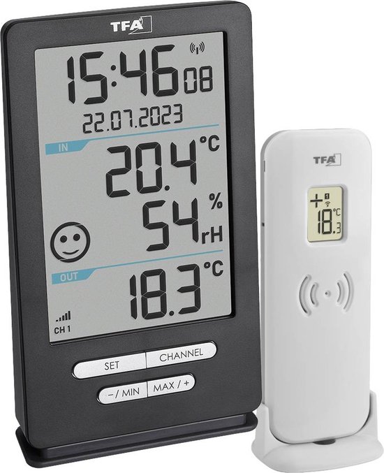 TFA Dostmann Funk-Thermometer XENA HOME 30.3074.10 Draadloze thermometer digitaal... | bol