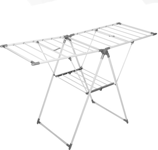 Springos Wasrek - Droogrek -2- Etages - Inklapbaar - 156x56.5x100 CM | bol