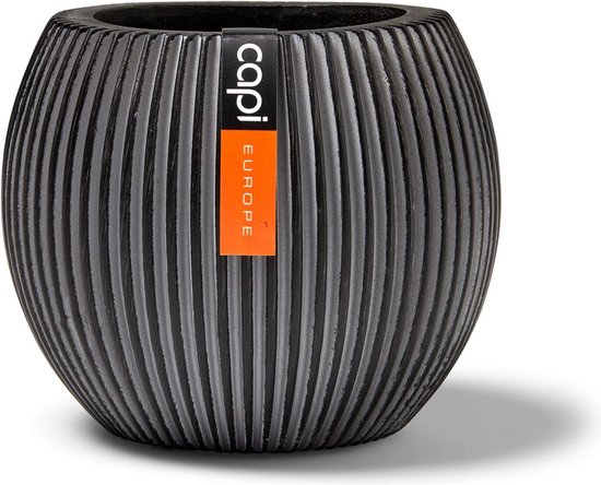 Capi Europe - Vaas bol Groove Anthracite & Ivory - 30x25 - Antraciet ...