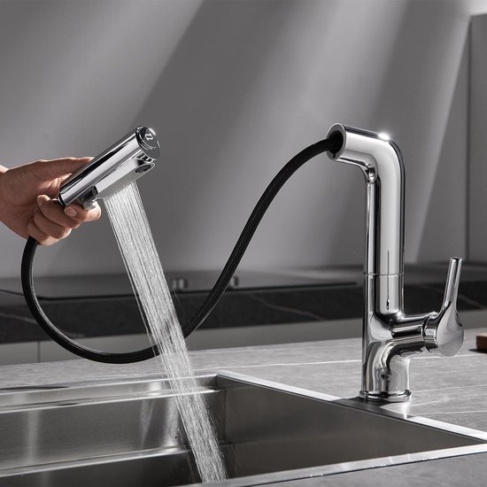 Keukenkraan met 3 straalsoorten, uittrekbare keukenmengkraan 360° draaibare... | bol