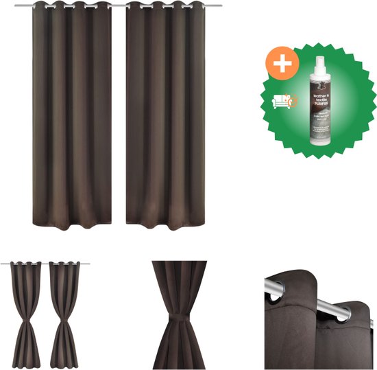 vidaXL Gordijnen - Woondecoratie - 135x245 cm - Bruin - Gordijn ...