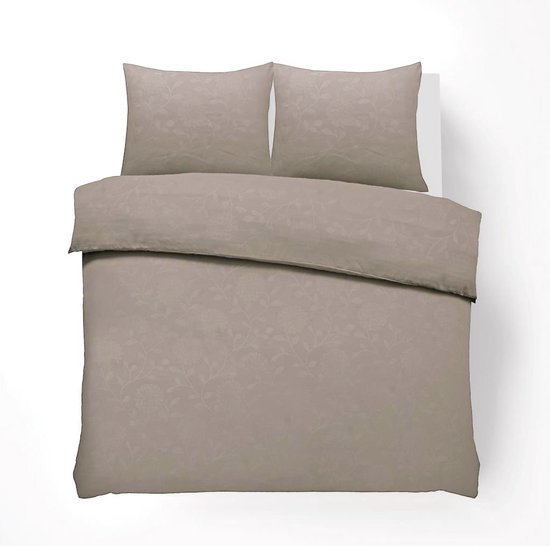 Husch Dekbedovertrek - Embossed Flower - 200x200/220 - Beige | bol