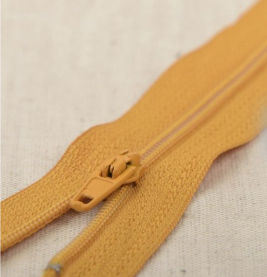 Fijne rits polyester koren geel 55cm - niet-deelbaar stevige rits | bol