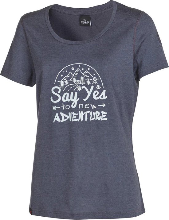 Ivanhoe t-shirt Meja Adventure voor dames - 100% merino wol - Blauw | bol