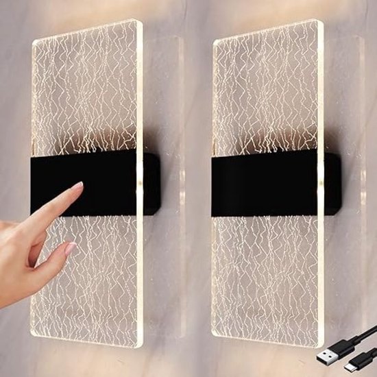 SHOP YOLO-muurlamp slaapkamer-Touch Bediening-USB Oplaadbare Batterij ...