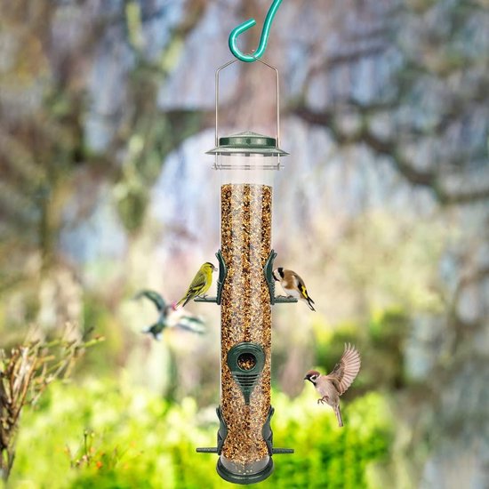 Vogelvoederbuis Opknoping Wild Bird Seed Feeder Aluminium Zes Port ...
