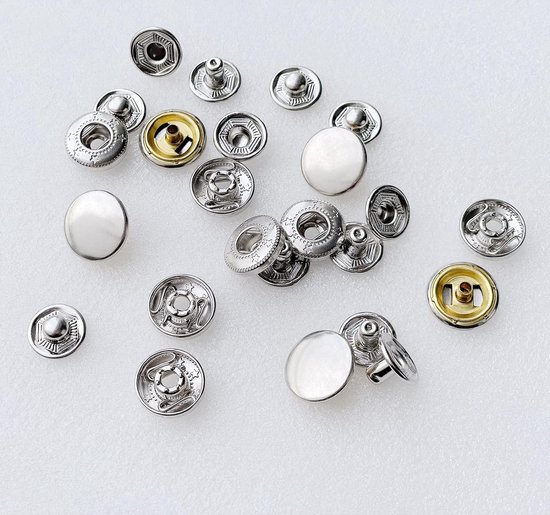 18 sets 15 mm roestvrij staal metalen drukknopen kleding snaps drukknop ...