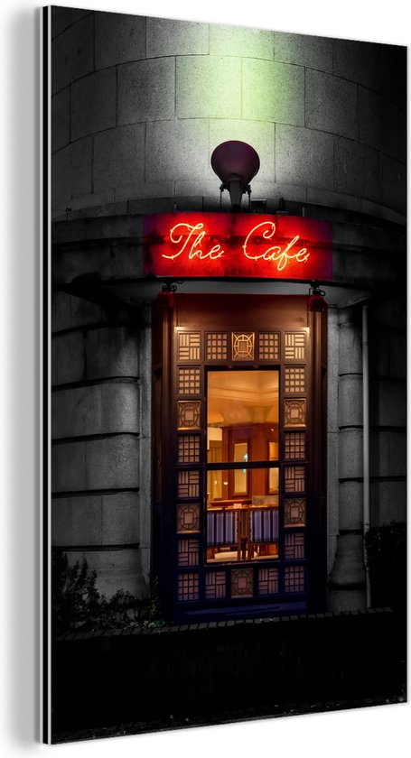 Wanddecoratie Metaal - Aluminium Schilderij Industrieel - Deur - Café ...