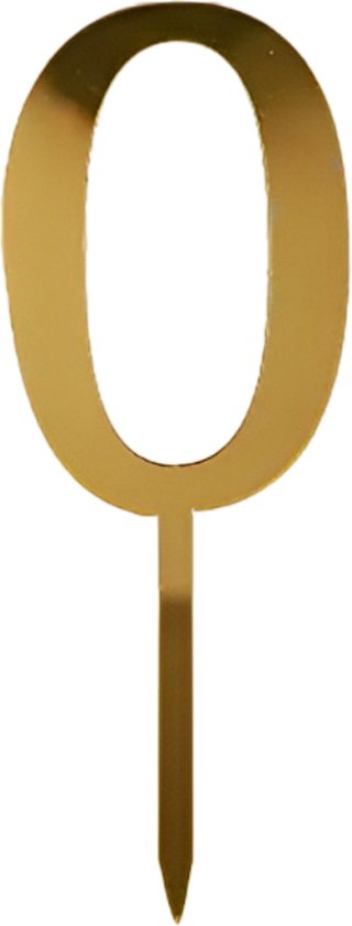 Cake Topper Cijfer 0 - Goud - 1 Stuk - Taarttopper - Taartdecoratie ...