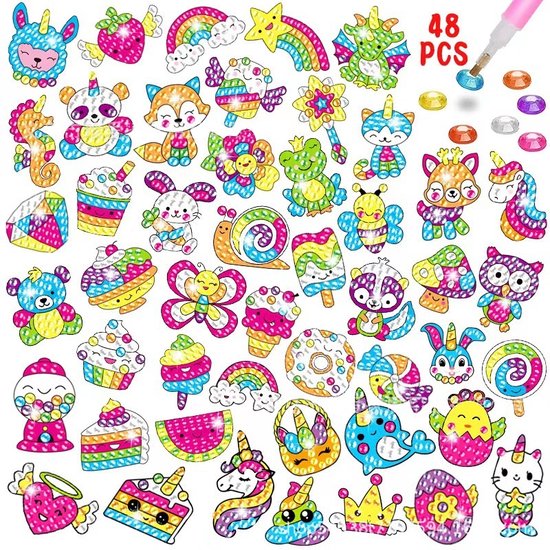 48 PCS Laser Diamond Painting Kit/DIY Diamond Sticker Kit voor... | bol