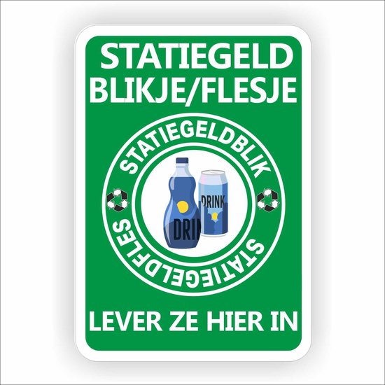 Statiegeld fles/blik inleveren sticker | bol