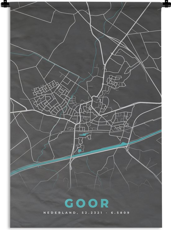 Wandkleed - Wanddoek - Goor - Stadskaart - Kaart - Plattegrond ...