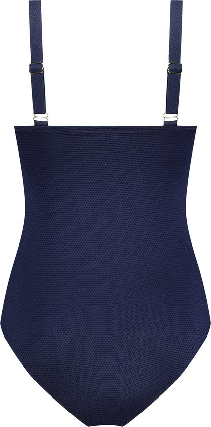 Hunkemöller Dames Badmode Badpak Shaping Scallop - Blauw - maat 46 | bol