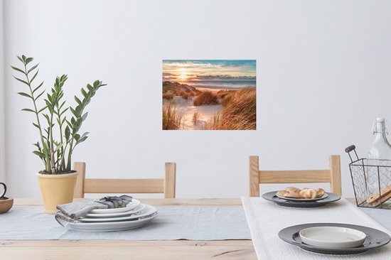 Muurstickers - Sticker Folie - Duin - Planten - Zonsondergang - Strand - Zee - 40x30... | bol