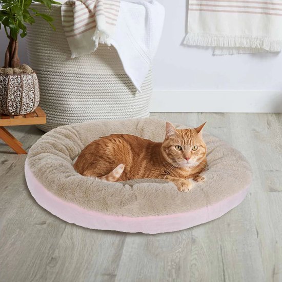 Home & Styling Honden-/Kattenmand Ø55x25cm - Roze/Beige | bol