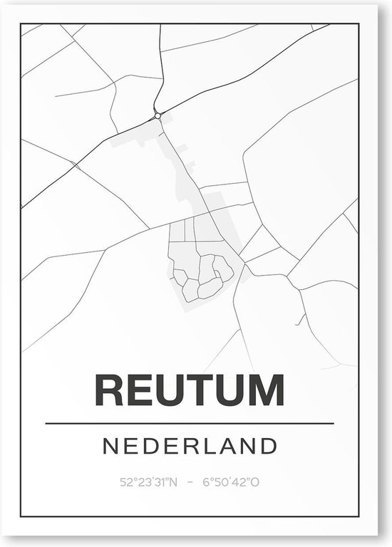 Poster/plattegrond REUTUM - 30x40cm | bol
