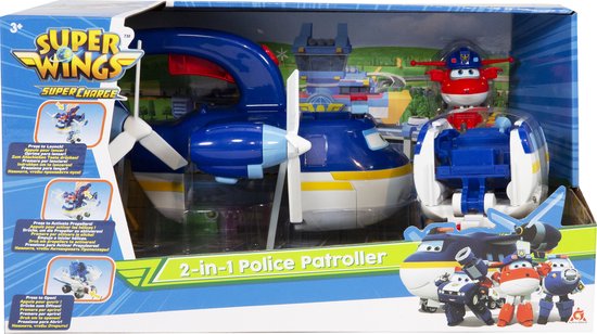 SUPER WINGS - PLANE TOY POLICE PATROLLER + 1 JETT POLICE FIGURE - Giant ...