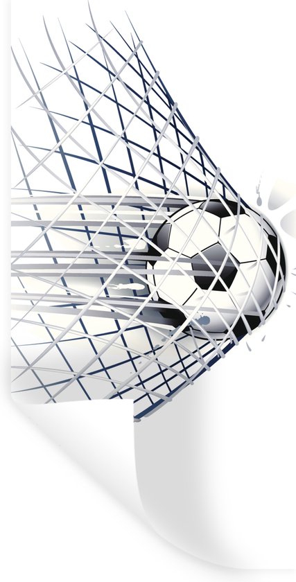 Muurstickers - Sticker Folie - Een illustratie van een voetbal die het ...